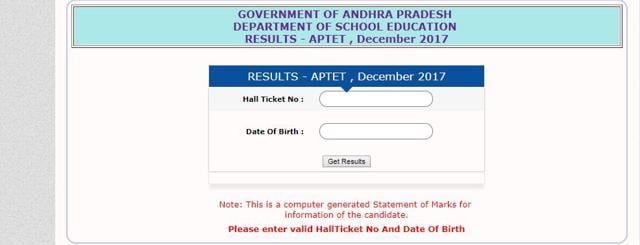 Andhra Pradesh APTET December 2017 results declared at aptet.apcfss.in ...