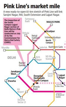New stretch of Delhi Metro’s Pink Line will connect to four key markets ...