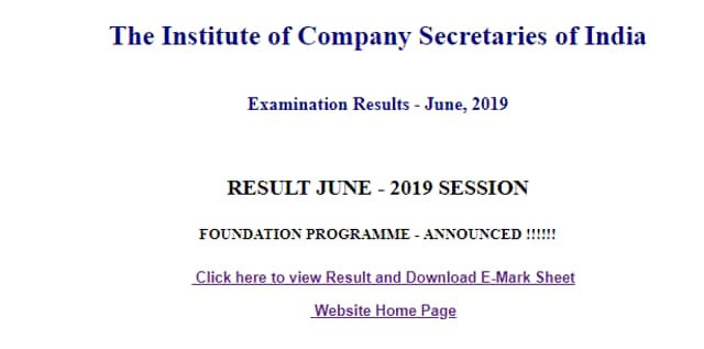 ICSI CS Foundation result 2019 declared, here’s how to check ...