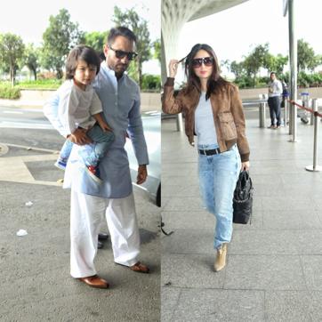 Saif Ali Khan carries son Taimur on his shoulders as they leave for ...