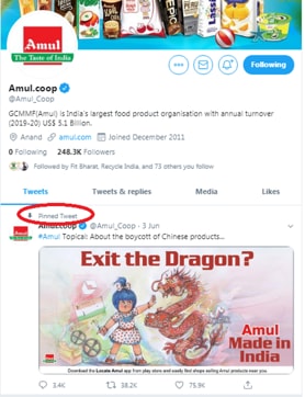 Amul pins ‘Exit the Dragon’ tweet after Twitter briefly blocked company ...