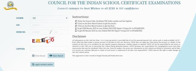 ISC Class 12th Result 2020: Steps to check CISCE class 12 results ... ISC Class 12th Result 2020: Steps to check CISCE class 12 results ...