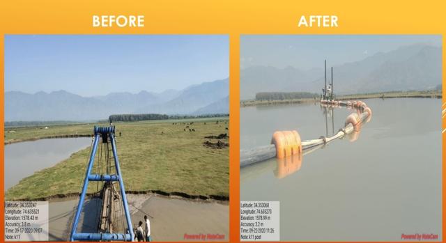 Amid Covid, big desilting ops underway to preserve Kashmir’s Wular lake ...