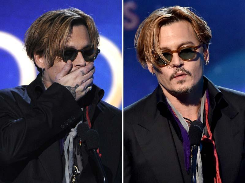A 'drunk' Johnny Depp swears and stumbles on stage at awards ...