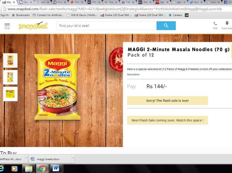 Maggi back with a bang, sells out in 5 minutes online - Hindustan Times