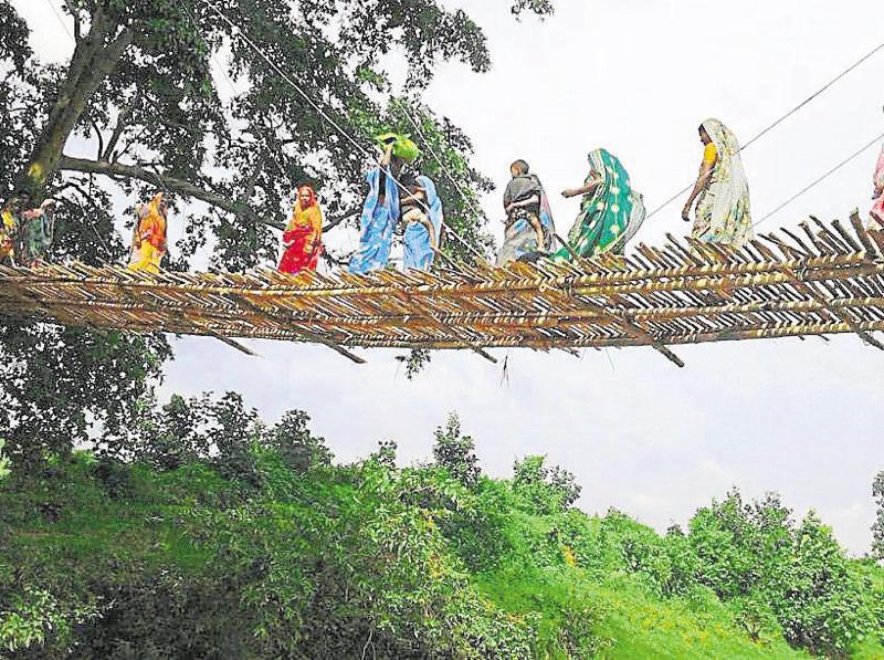 Bihar tribals build their own bridge, shame government | India News