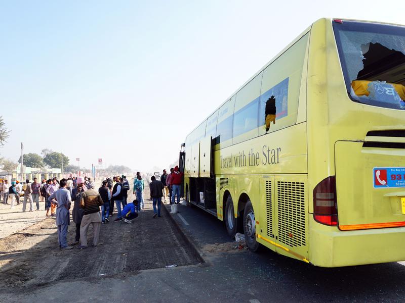 Two hurt as Badal bus hits motorcycle near Bathinda | Hindustan Times