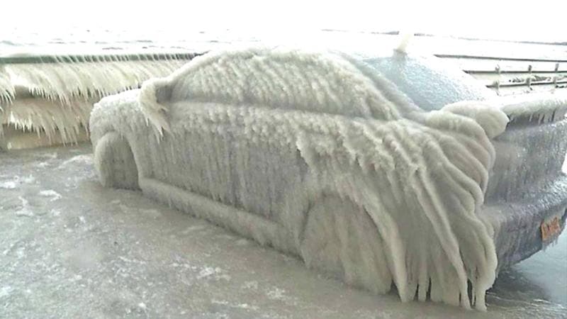 Watch | Frozen car in New York takes over social media | Hindustan Times