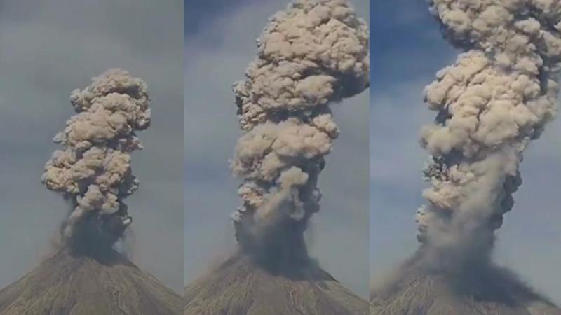 Watch | Mexico’s fire volcano erupts, spews ash 8,200 ft high ...
