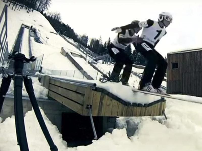 Watch | Daring duo perform world’s first tandem ski jump | Hindustan Times