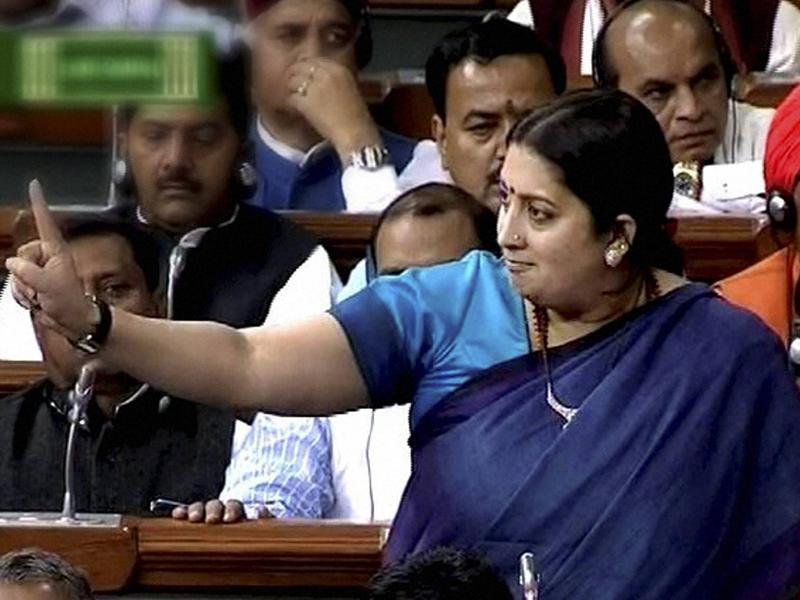Watch: Smriti Irani take on Rahul over Rohith Vemula suicide issue ...