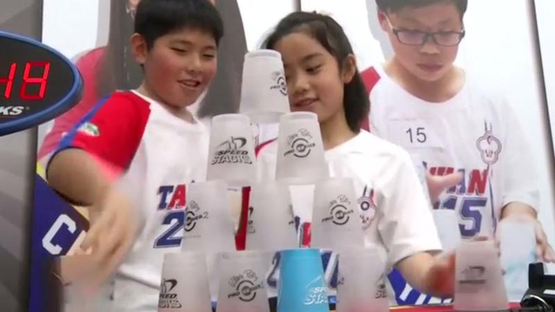 Watch | Children engage in cup stacking competition | Hindustan Times
