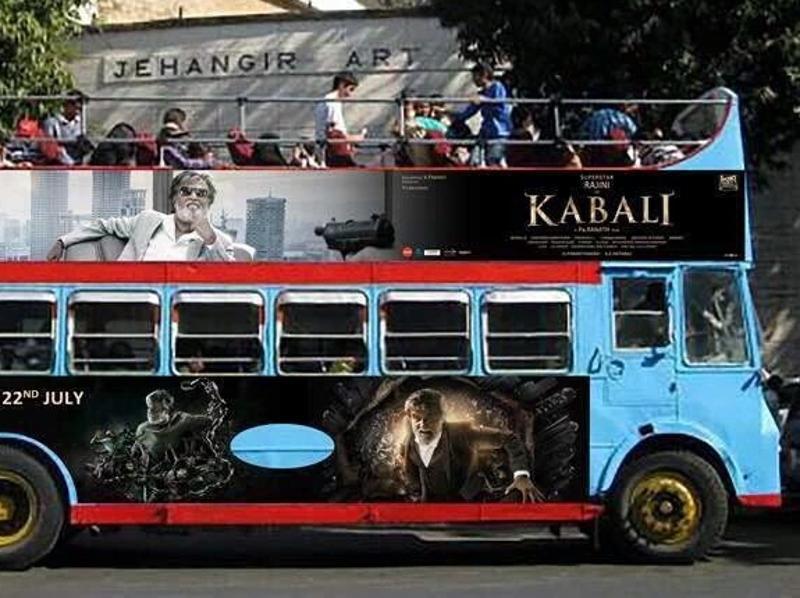 After a plane in Kabali colours, Rajini’s now on a double decker bus ...