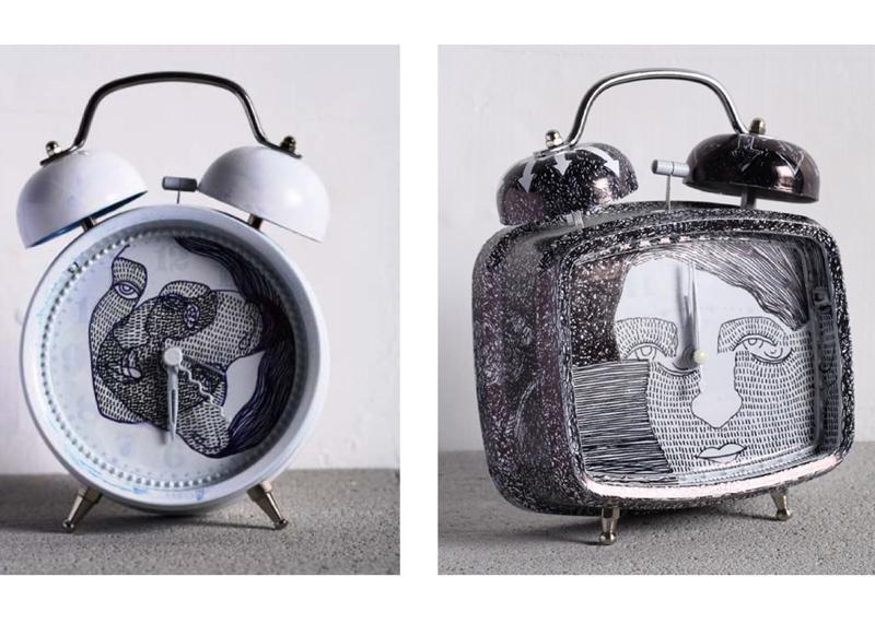 Tick tock: This artist illustrates faces on table clocks | Hindustan Times