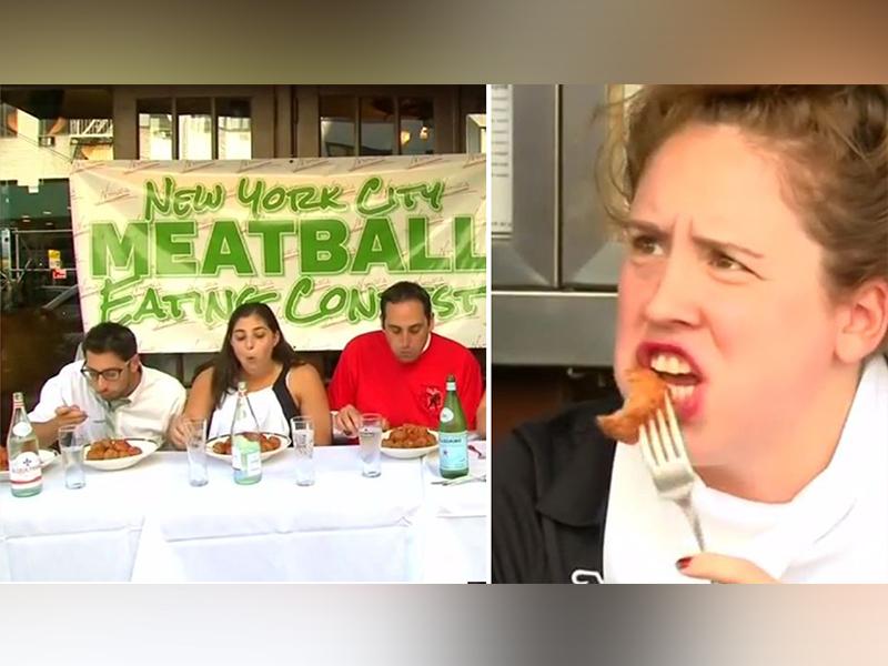 Watch | Meatball eating competition in NYC to help Italian earthquake ...