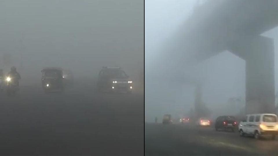 Watch | Dense fog envelops Delhi | Hindustan Times