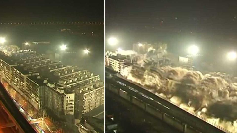 19 buildings demolished simultaneously in China | Hindustan Times