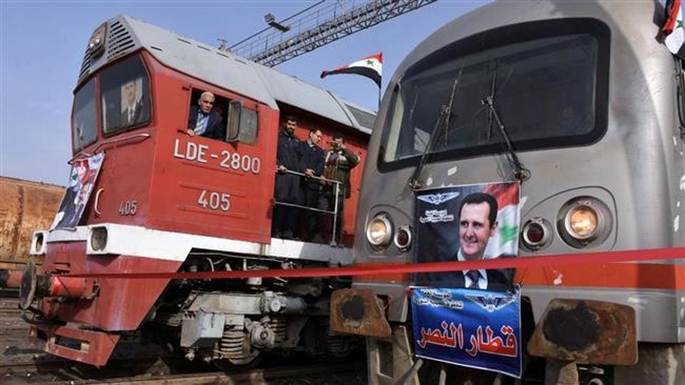 Syrians ride first train across Aleppo in more than four years | World ...
