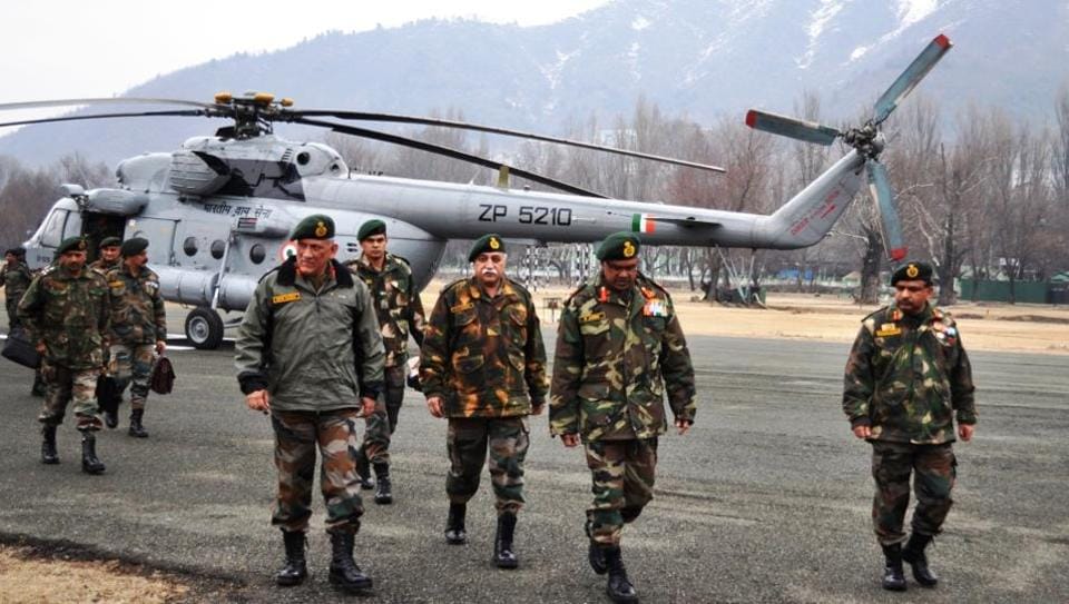 Army chief visits Kashmir, second time since taking charge | India News