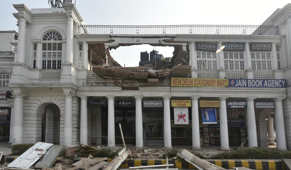 Part of Jain Book store building in Connaught Place collapses, nobody ...
