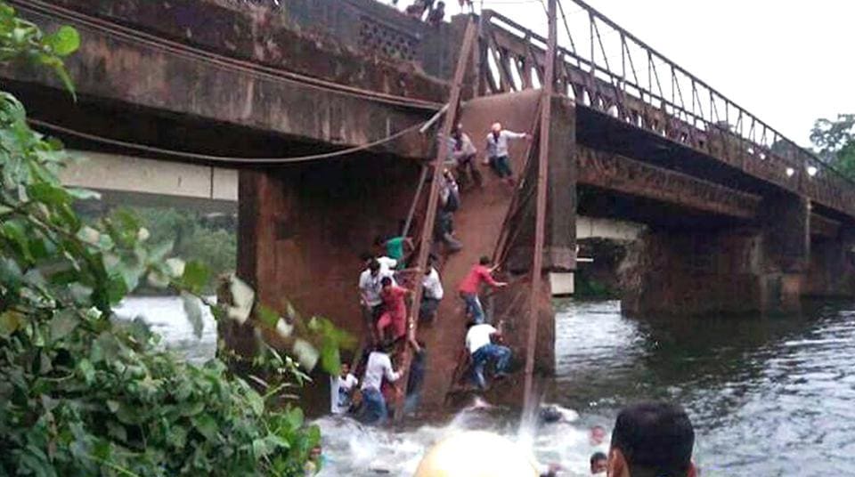 Goa bridge collapse: Crocodiles stall rescue efforts, at least 15 ...