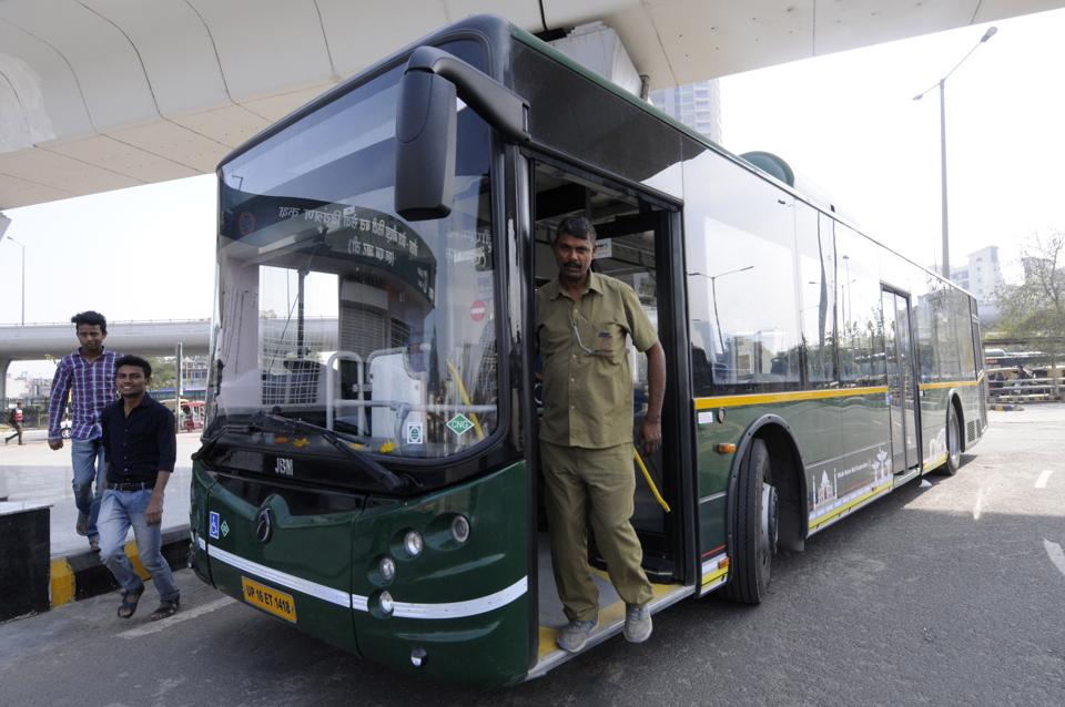 Conductors’ strike halts Noida city bus service | Hindustan Times