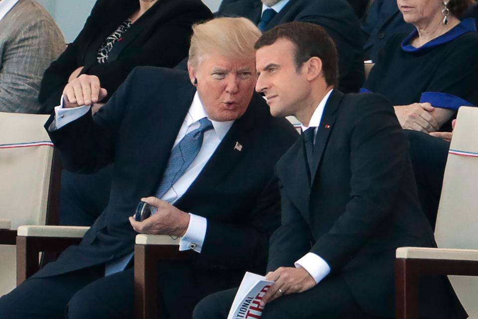 Donald Trump offers hand of friendship to Emmanuel Macron on Paris ...