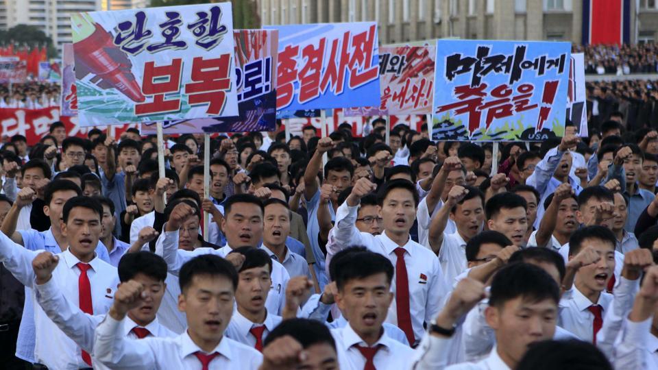 North Korea stages anti-US rally in its leader Kim Jon’s battle with ...