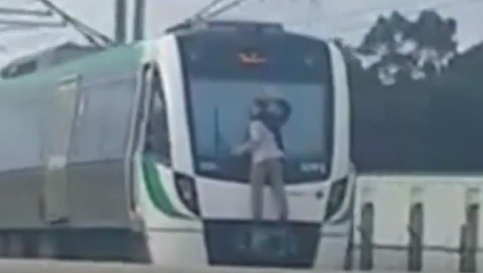 Watch: Man clings to window of train moving at 110 kmph in Australia’s ...