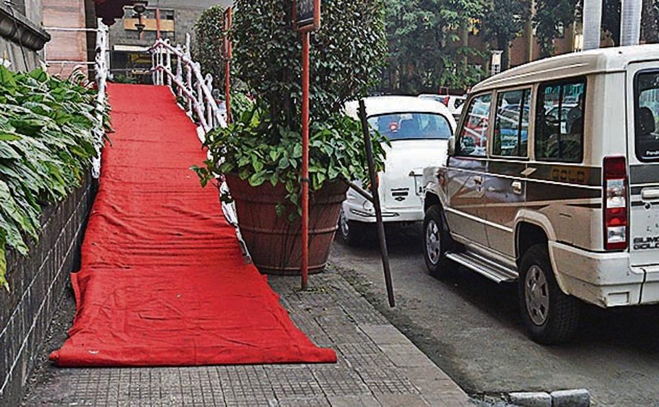 Temporary disabled-friendly ramp installed at PMC main building ...