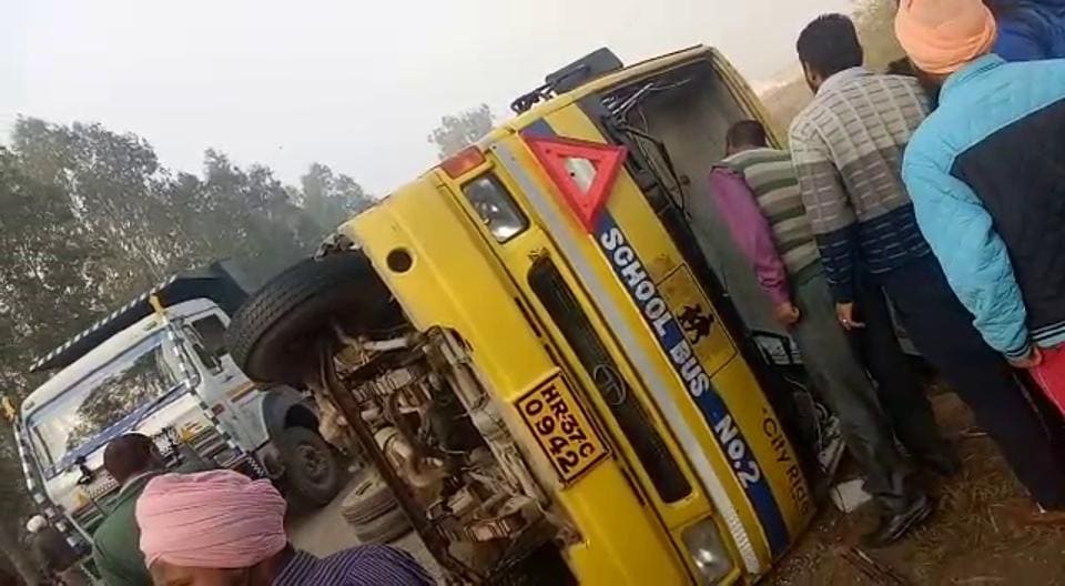 Class-8 girl, conductor killed as school bus overturns in Ambala ...