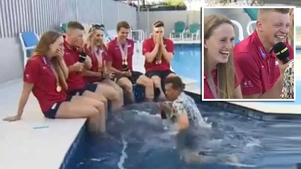The ‘Mike drop’ moment: BBC reporter falls into pool during live ...