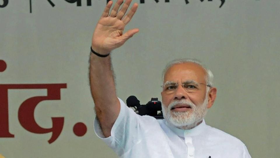 Modi blows the bugle for 2019 elections, Rahul grades govt’s 4-year ...