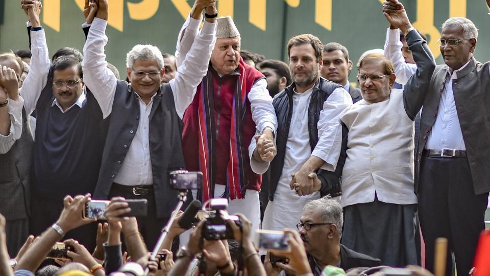 Opposition unites at farmers’ rally, hits out at Centre | India News