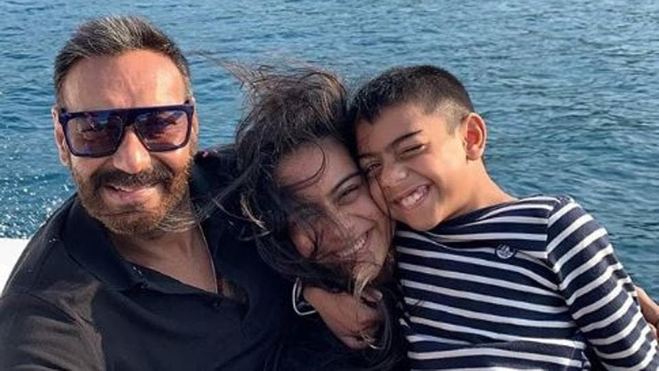 Ajay Devgn Shares A Sun Kissed Selfie With Wife Kajol And Son Yug From
