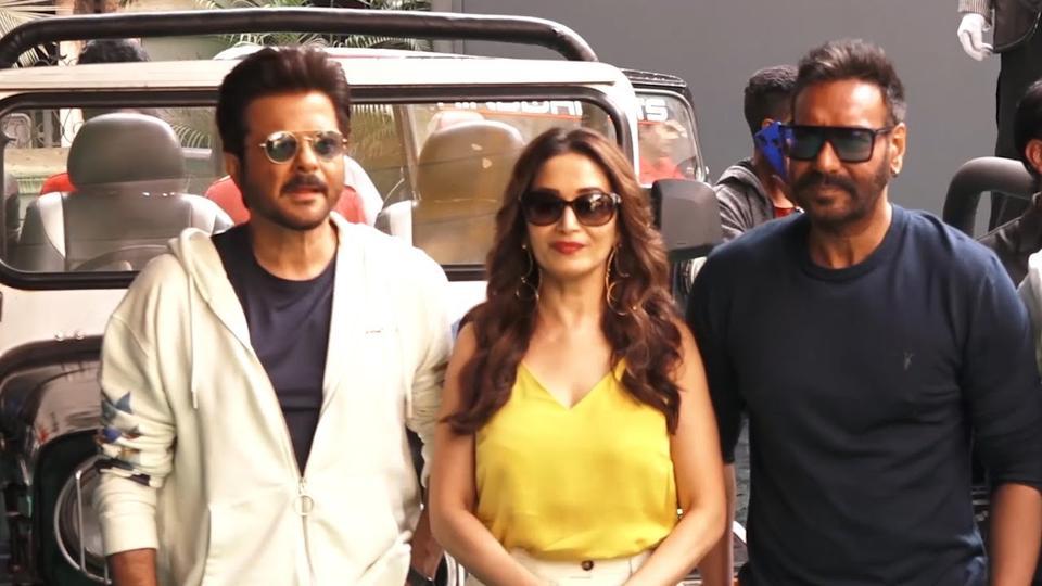 Madhuri Dixit, Anil Kapoor, Ajay Devgan attend Total Dhamaal trailer ...