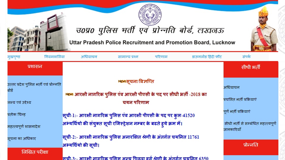 UP Police constable final result 2019 declared for 41, 520 vacancies at ...