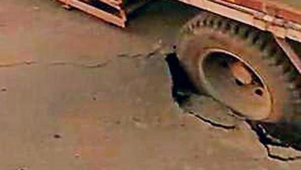 Within 24 hours of inauguration, part of underpass service road caves ...