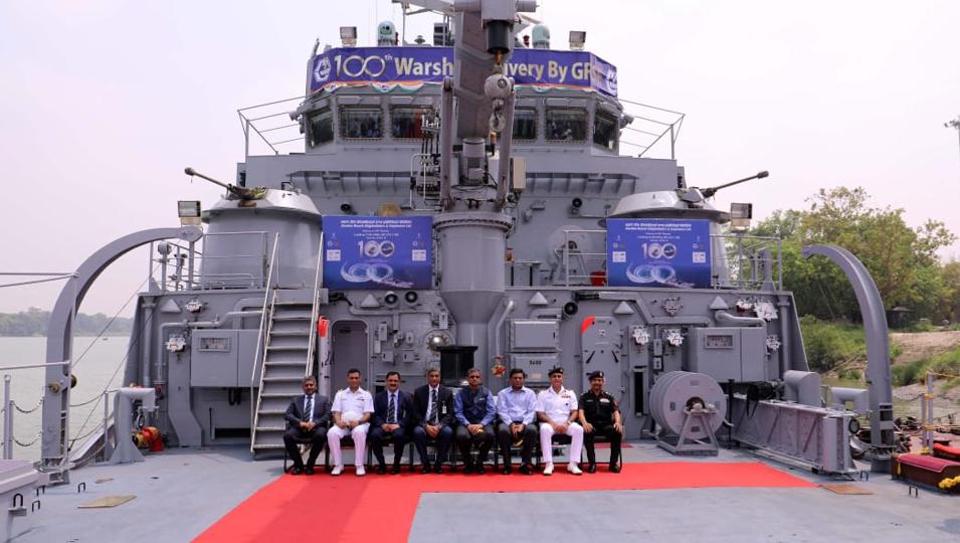 Garden Reach shipbuilders hand over its 100th warship to Indian Navy ...