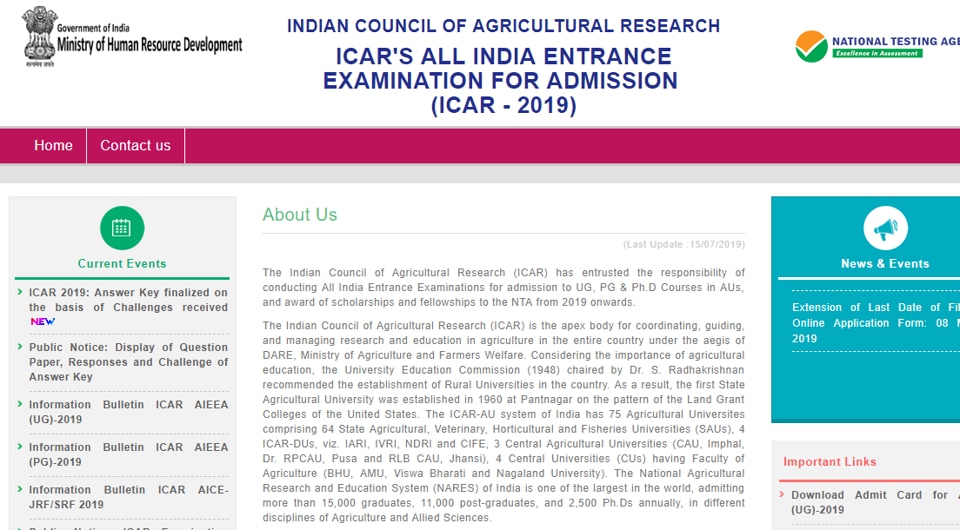 NTA ICAR results 2019:AIEEA result declared at ntaicar.nic.in ... NTA ICAR results 2019:AIEEA result declared at ntaicar.nic.in ...