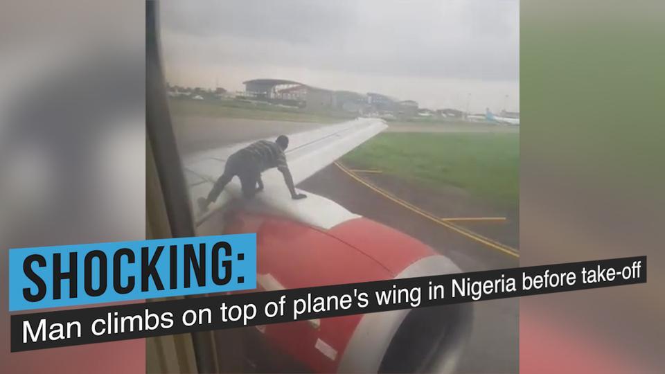 Man climbs on top of plane’s wing before take-off | Hindustan Times