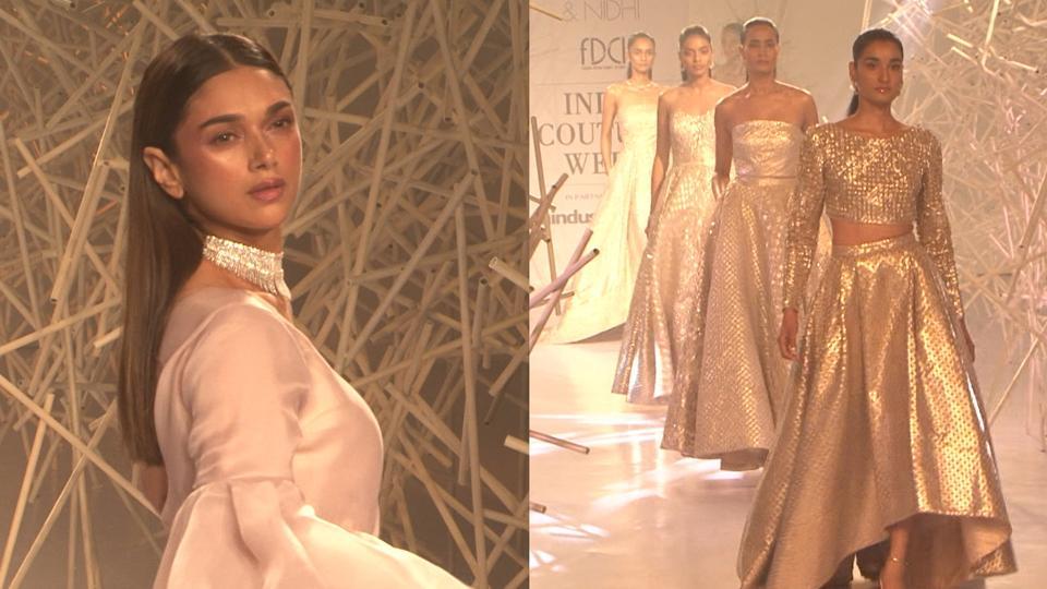 India Couture Week 2019: Aditi Rao Hydari walks for Pankaj and Nidhi ...