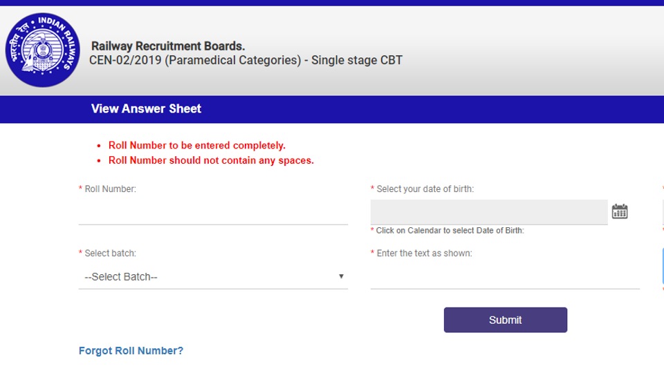 RRB Paramedical Answer Key 2019 released today, here’s the direct link ...