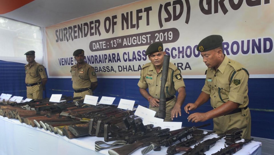 ‘No regrets’: 88 NLFT militants surrender in Tripura after PM Modi’s ...