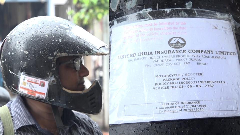Vadodara biker pastes licence, vehicle documents on helmet to avoid ...