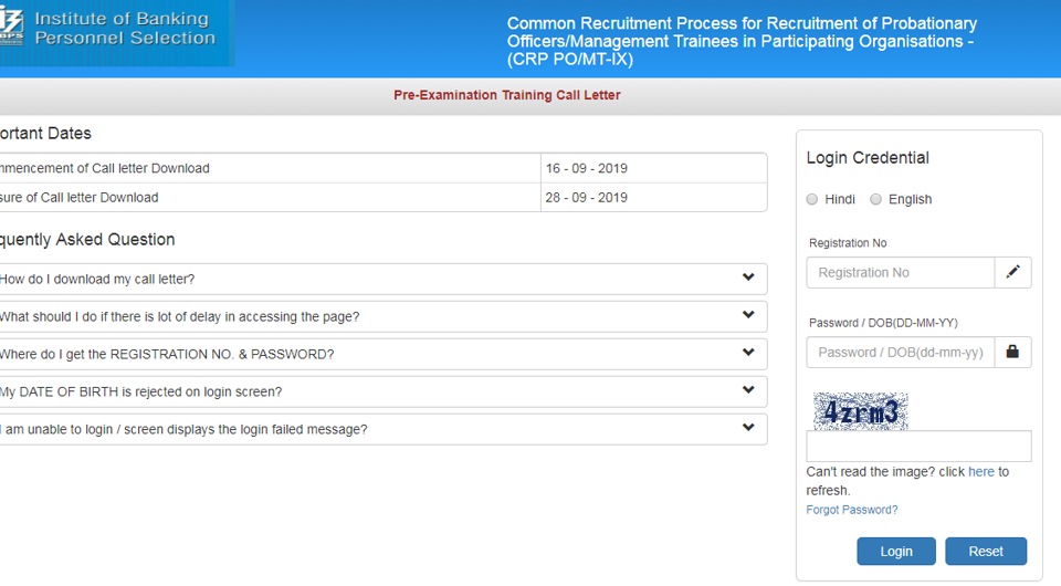 IBPS PO pre-exam training call letter 2019 released, here’s how to ...