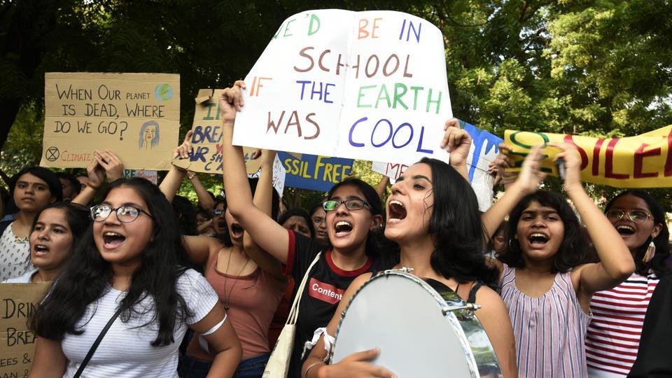 School students march to demand action to combat climate change in ...