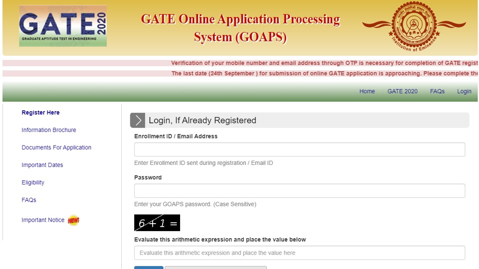 GATE 2020: Last date for application extended till September 26 ...
