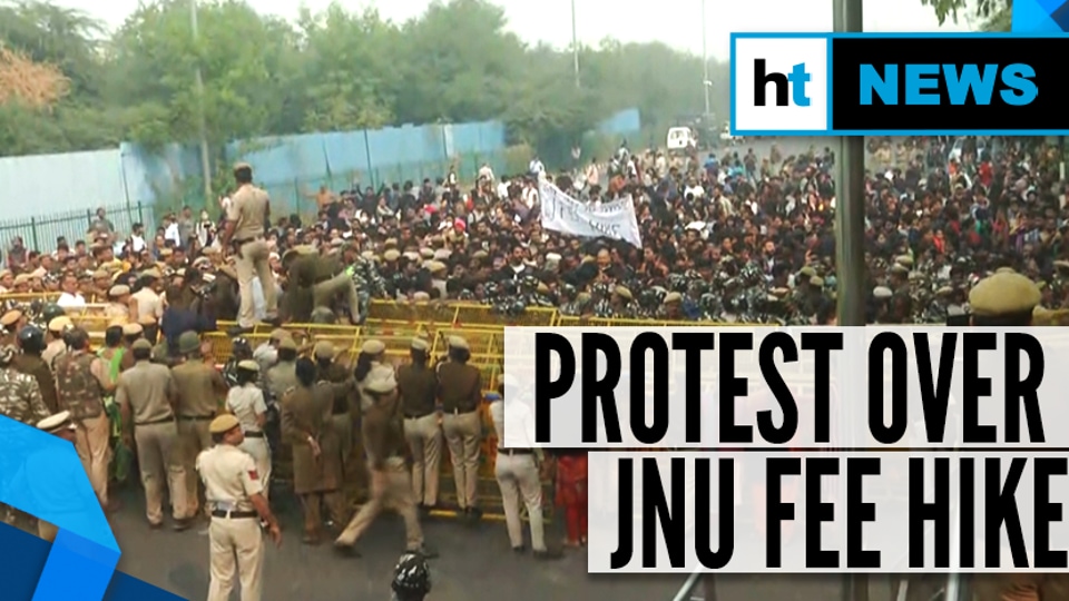 JNU protest: Students clash with cops, remove barricades; water cannons ...