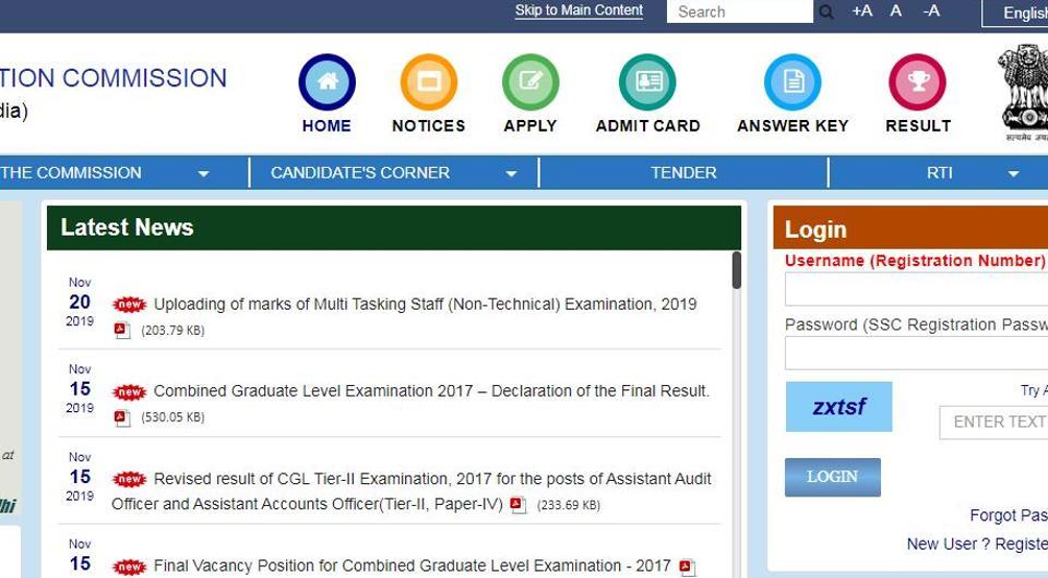 SSC MTS Paper 1 marks 2019 released at ssc.nic.in, here’s how to login ...